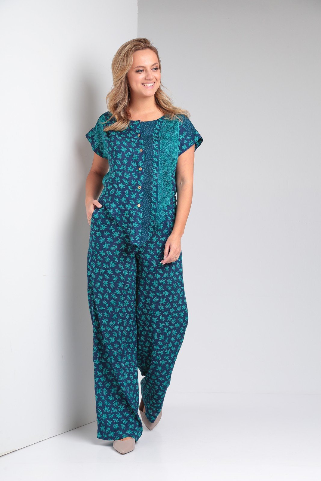 Костюм брючный 7692 бирюза Tvin купить в интернет магазине Велесмода